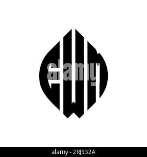 EWM circle letter logo design with circle and ellipse shape. EWM ...