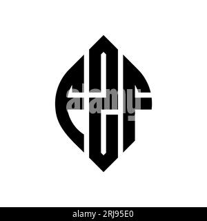 FZF circle letter logo design with circle and ellipse shape. FZF ...