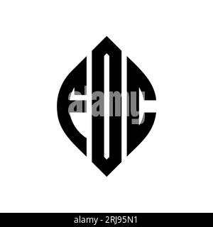FOC circle letter logo design with circle and ellipse shape. FOC ...