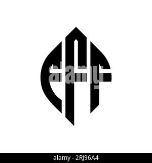 FFF circle letter logo design with circle and ellipse shape. FFF ...