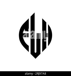 FLH circle letter logo design with circle and ellipse shape. FLH ...