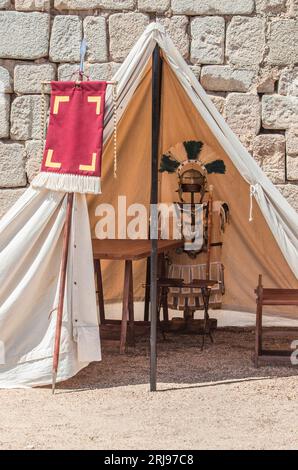 Roman legionary officer tent. Replica of tents used in the campaigns of ...