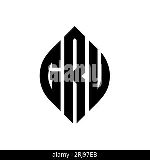 GRU circle letter logo design with circle and ellipse shape. GRU ...