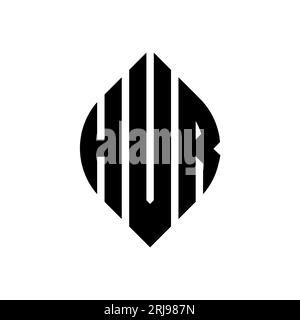 HVR circle letter logo design with circle and ellipse shape. HVR ...