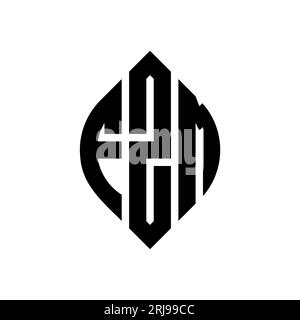 FZM circle letter logo design with circle and ellipse shape. FZM ...