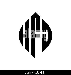 HFJ circle letter logo design with circle and ellipse shape. HFJ ...