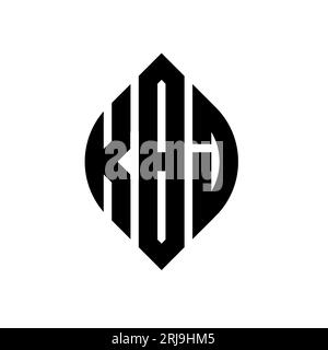 KBJ circle letter logo design with circle and ellipse shape. KBJ ...