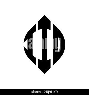 IIO circle letter logo design with circle and ellipse shape. IIO ...