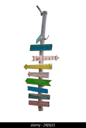 View of a directional wood signal Stock Photo - Alamy