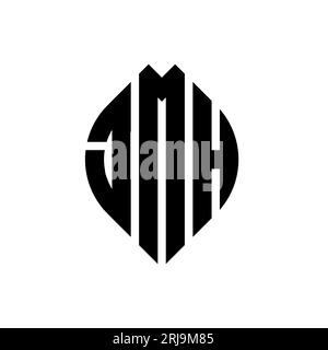 JMH circle letter logo design with circle and ellipse shape. JMH ...