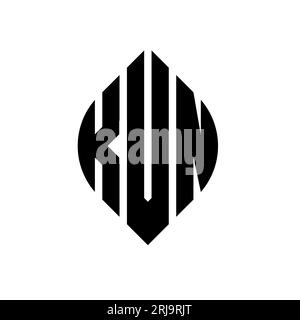 KVN circle letter logo design with circle and ellipse shape. KVN ...