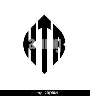 KTR circle letter logo design with circle and ellipse shape. KTR ...