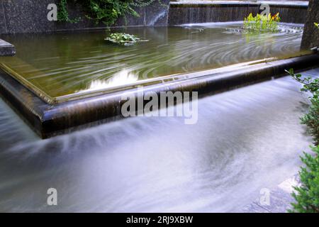 fuzzy flowing water in the park, beautiful landscape, Beijing Stock ...