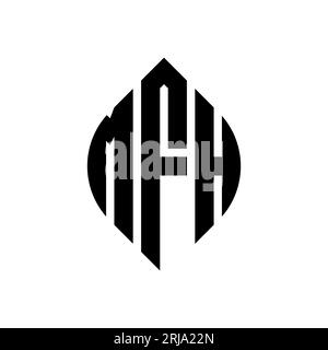 MFH circle letter logo design with circle and ellipse shape. MFH ...