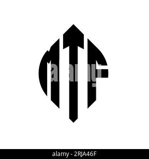 MTF circle letter logo design with circle and ellipse shape. MTF ...