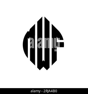 MWF circle letter logo design with circle and ellipse shape. MWF ...