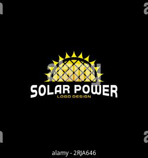 Sun solar panel logo design icon vector template Stock Vector Image ...