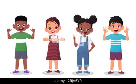 Face of African boy and girl. Emotions of african american boy and girl ...