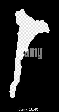 Stencil map of Thailand. Simple and minimal transparent map of Thailand ...