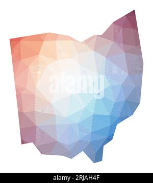 Network map of Ohio. US state digital connections map. Technology ...
