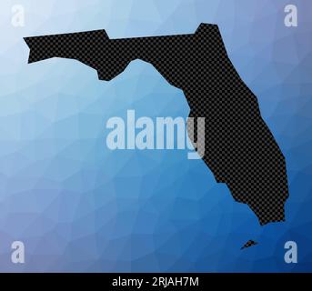 State of Florida blue Low Poly map with capital Tallahassee, versions ...