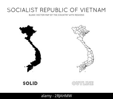 Vector blank map of Vietnam with regions or territories and ...