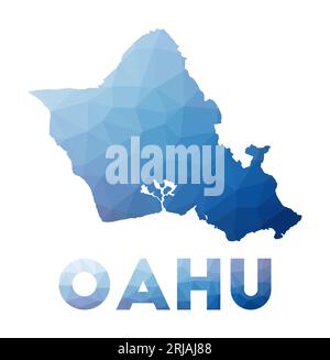 Map of Oahu. Low poly illustration of the island. Geometric design with ...
