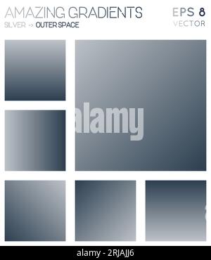 Colorful gradients in silver and outer space color tones. Adorable ...