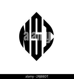 NSI circle letter logo design with circle and ellipse shape. NSI ...