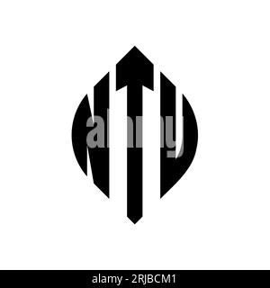 NTU circle letter logo design with circle and ellipse shape. NTU ...