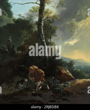 Adam Pynacker - Landscape with enraged ox Stock Photo - Alamy