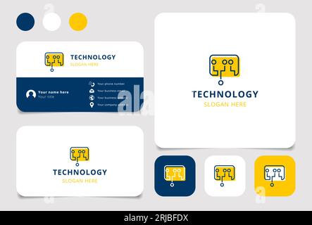 Digitization logo design with editable slogan. Branding book and ...