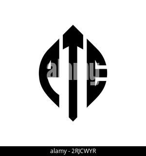 PTE circle letter logo design with circle and ellipse shape. PTE ...