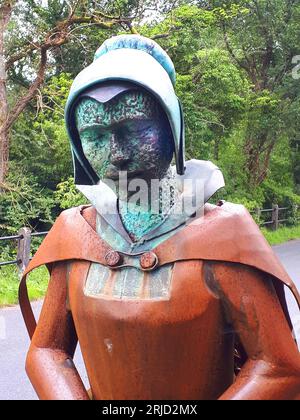 Statue of Dame Alice Nutter in Roughlee village on Pendle Hill Stock ...