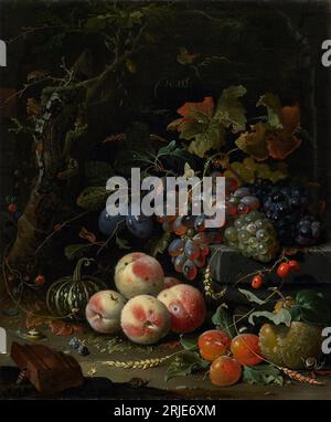 Still Life with Fruits, Foliage and Insects painting by Abraham Mignon ...