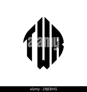TWR circle letter logo design with circle and ellipse shape. TWR ...