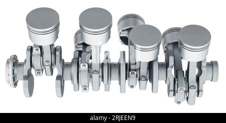 engine piston side view isolated on white background Stock Photo - Alamy