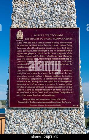 Yellowknife, NT / Canada - 13 August 2022: Bilingual stop sign in ...