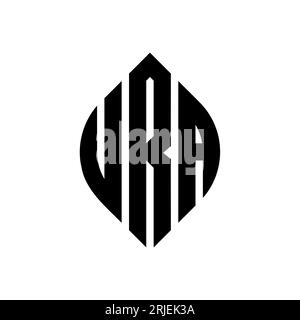 URA circle letter logo design with circle and ellipse shape. URA ...