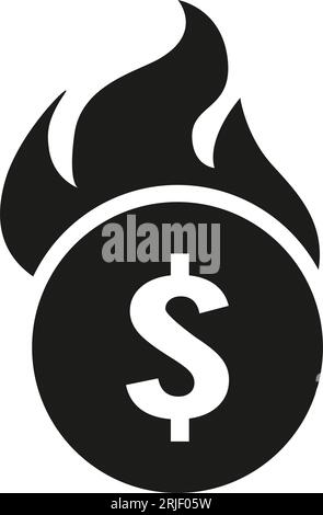 Burning fire flame, fireproof sign isolated blaze icon. Vector burning ...