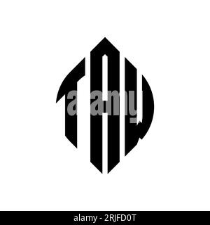 TAW circle letter logo design with circle and ellipse shape. TAW ...