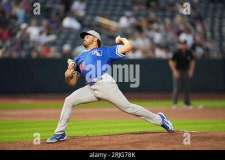 August 19 2023: Oklahoma City pitcher Alec Gamboa (34) throws a pitch ...