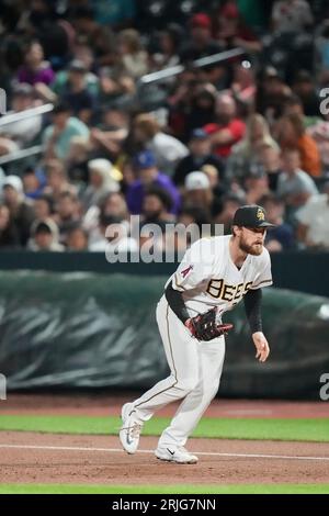 August 19 2023: Salt Lake pitcher J.D. Hammer (15) throws a pitch ...