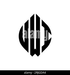 UWI circle letter logo design with circle and ellipse shape. UWI ...