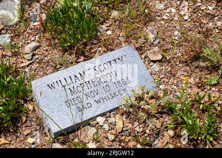 The old headstones at Silverton Hillside Cemetery offer brief epitaphs ...