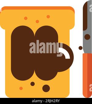 Morning chocolate paste icon flat vector. Cocoa cream. Spread jar ...