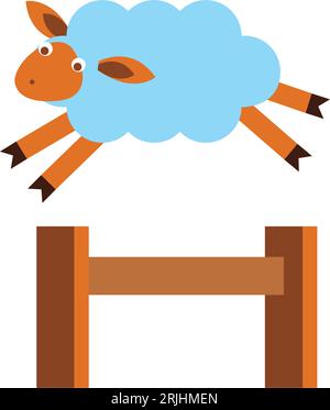 Lamb jumping fence icon cartoon vector. Farm animal. Cut meat character ...