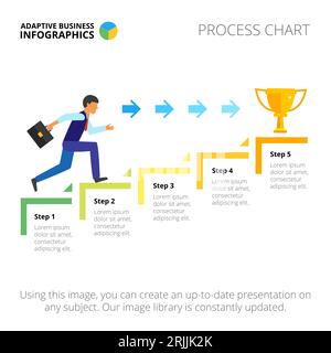 Step diagram with five elements. Metaphor chart, process diagram, template. Creative concept for ...