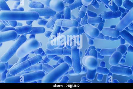 Large groups of germs with blue background, 3d rendering. Digital ...