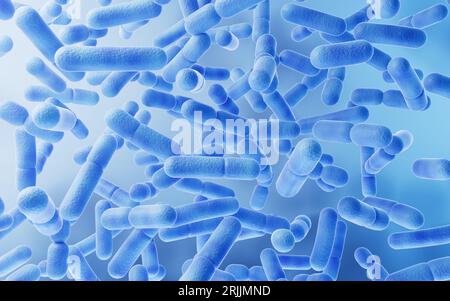 Large groups of germs with blue background, 3d rendering. Digital ...